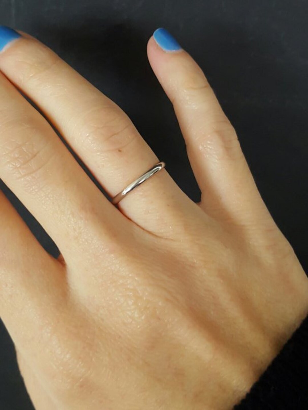 Thin Sterling Silver Half Round Ring - Thin Stacking Ring - Half Round ...