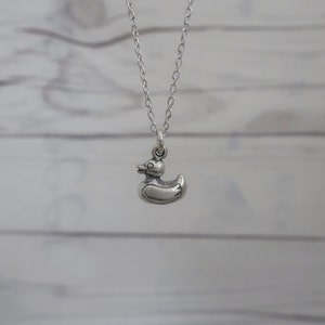 Sterling Silver Rubber Duck Necklace Rubber Duck Necklace Duck Pendant ...