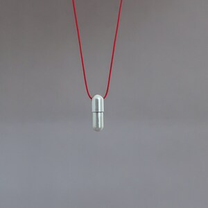Sterling Silver Capsule Necklace - Silver Pill Pendant - Sterling ...