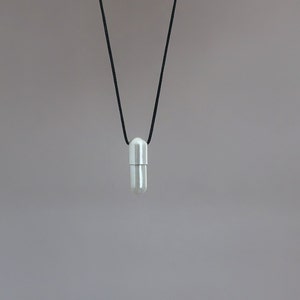 Sterling Silver Capsule Necklace - Silver Pill Pendant - Sterling ...