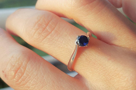 Sterling silver color engagement ring 925 sterling silver | Etsy
