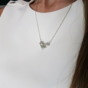 Sterling Silver Construction Brick Necklace Block Pendant Construction ...