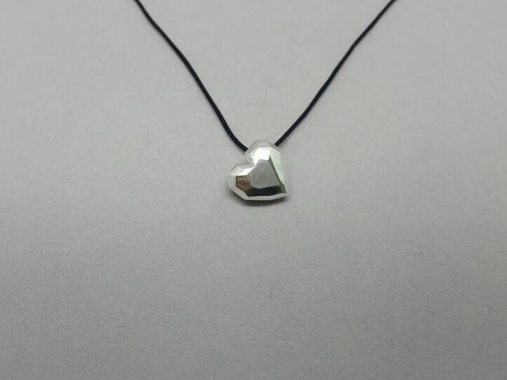 Solid Sterling Silver Heart Necklace Sterling Silver Puffy - Etsy