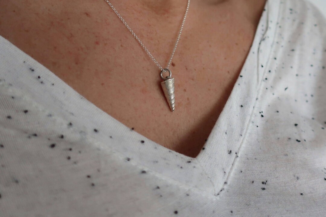 Sterling Silver Seashell Necklace - Unicorn Horn Seashell Necklace ...