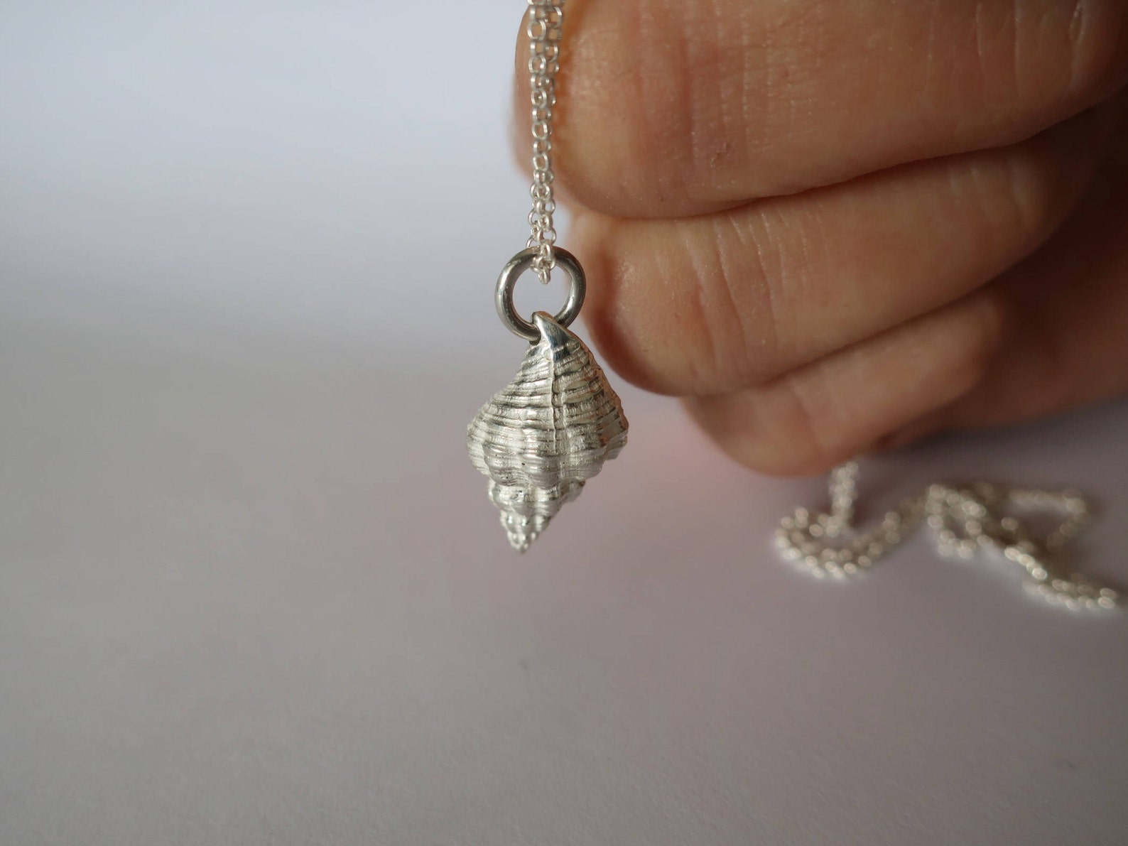 Sterling Silver Sea Shell Necklace Ocean Necklace Beach - Etsy