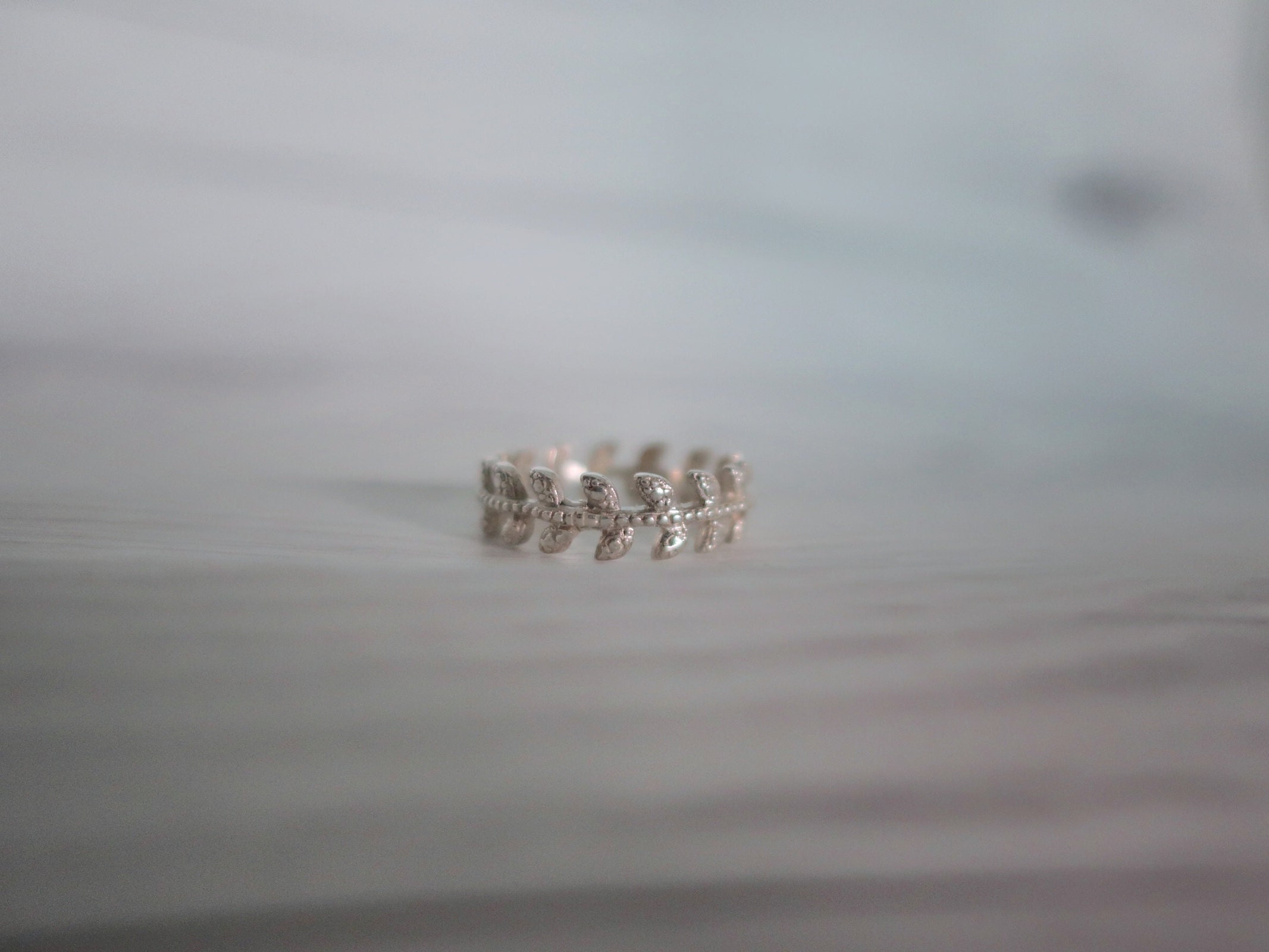 Sterling Silver Laurel Ring Sterling Silver Layering Ring | Etsy