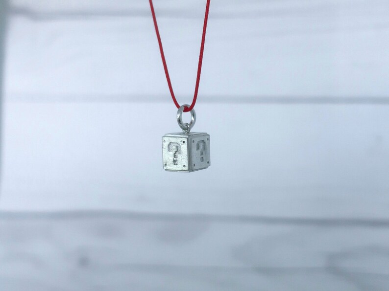 Sterling Silver Mystery Box Pendant Necklace Question Block - Etsy
