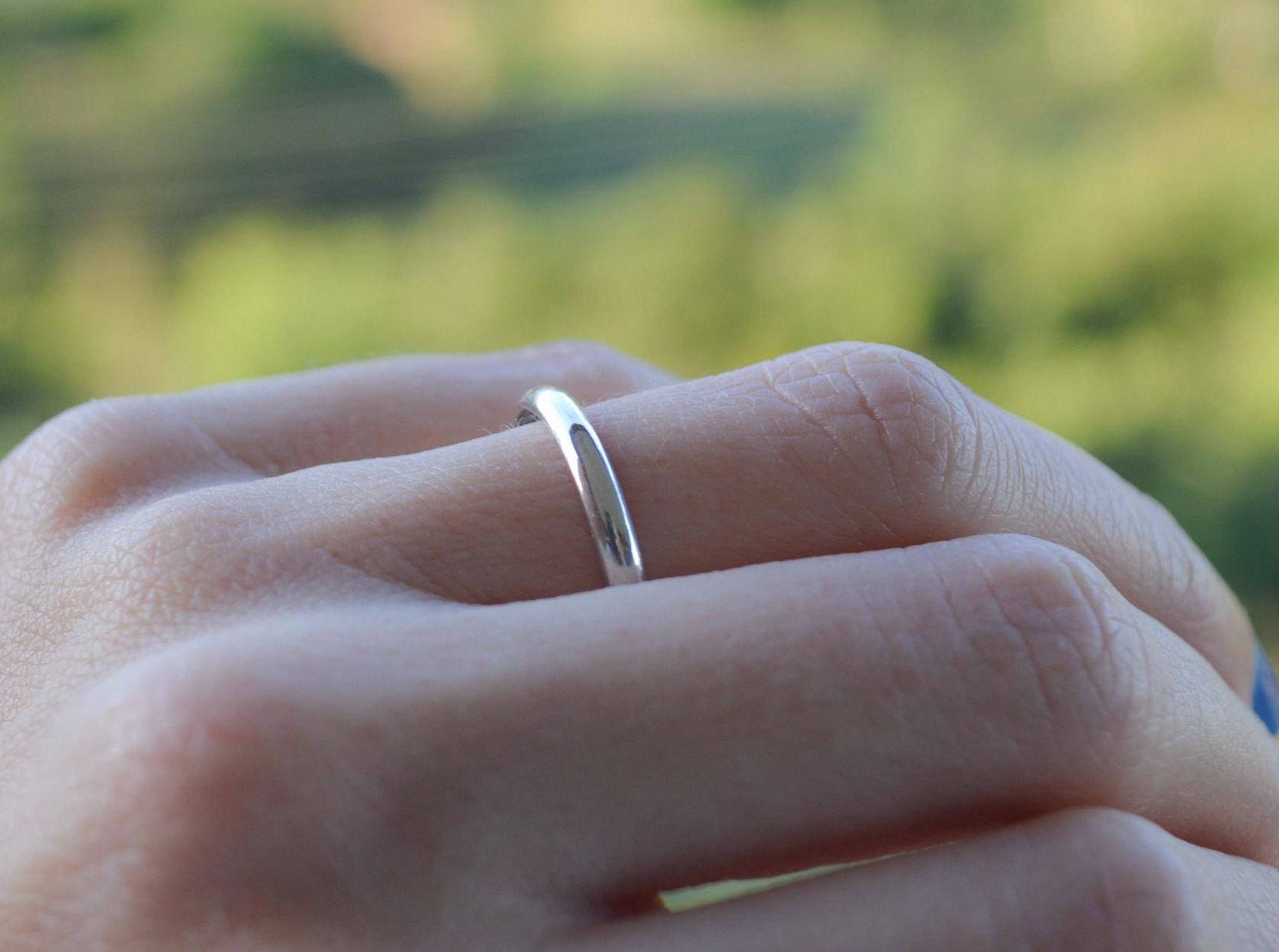 Sterling silver half round ring Sterling silver wedding ring | Etsy