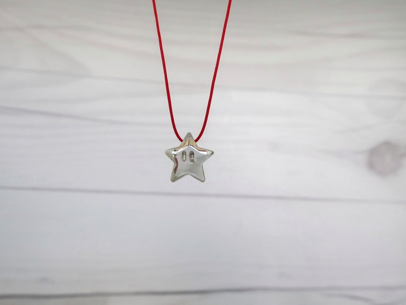 Sterling Silver Mario Star Pendant Necklace Star Pendant | Etsy