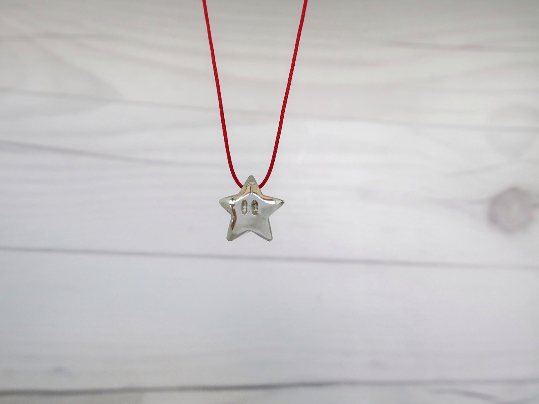 Sterling silver Mario star pendant necklace Star pendant | Etsy