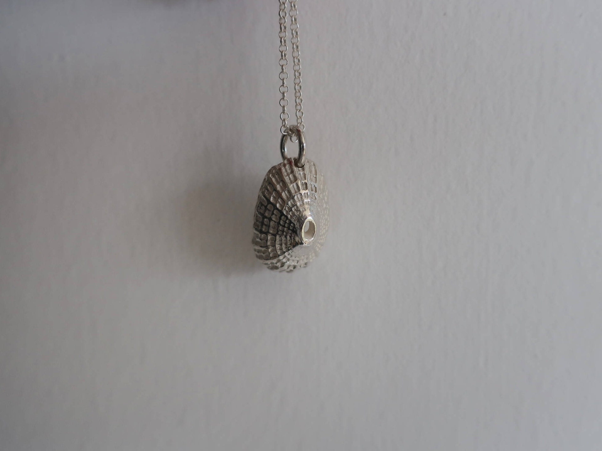 Sterling Silver Sea Shell Necklace Round Seashell Necklace | Etsy