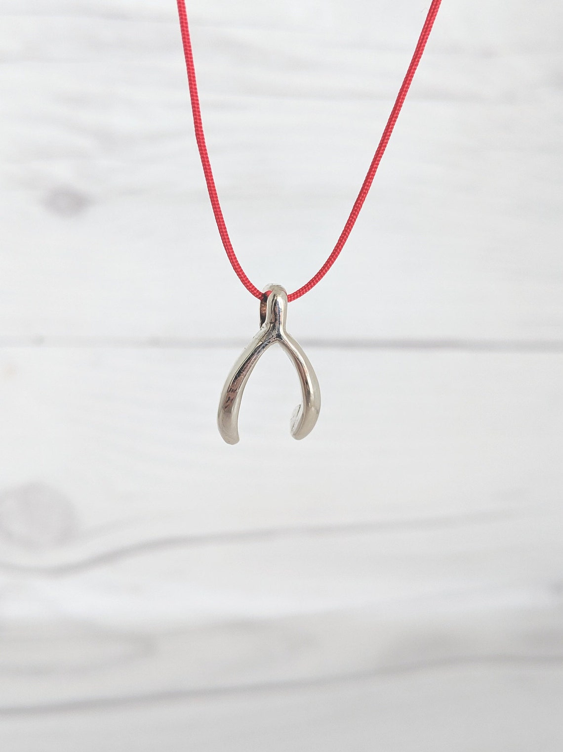Sterling Silver Wishbone Necklace Wishbone Pendant - Etsy