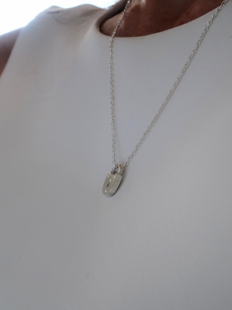 Sterling Silver Solid Lock Necklace Silver Lock Pendant - Etsy