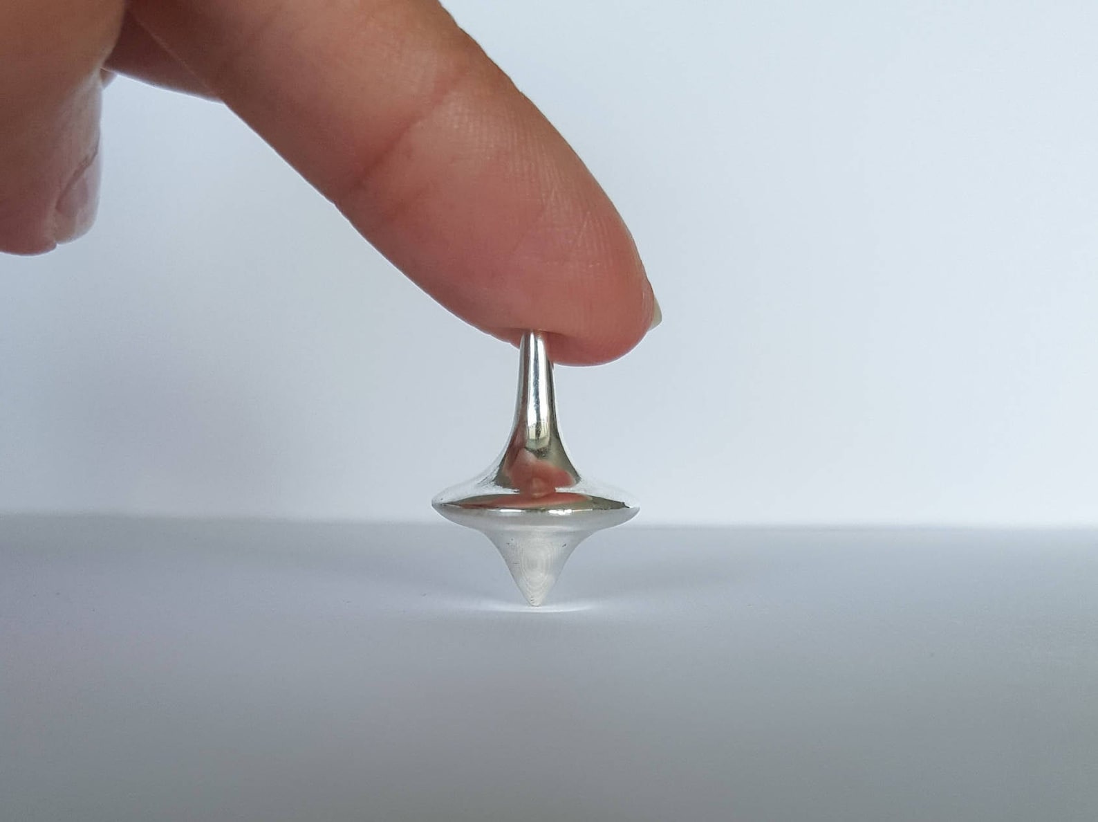 Sterling Silver Solid Spinning Top Silver Inception Totem - Etsy