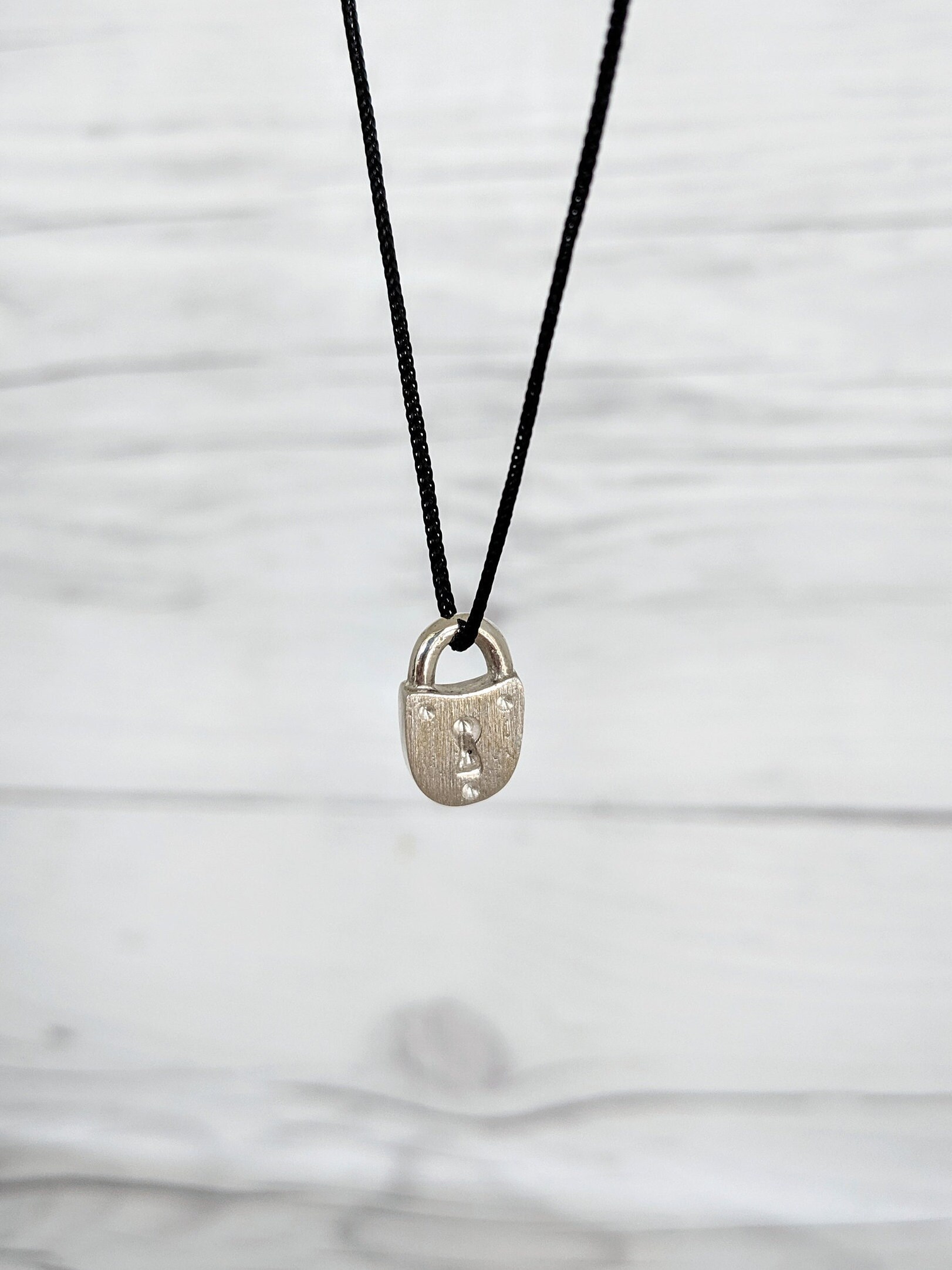 Sterling Silver Solid Lock Necklace Silver Lock Pendant - Etsy