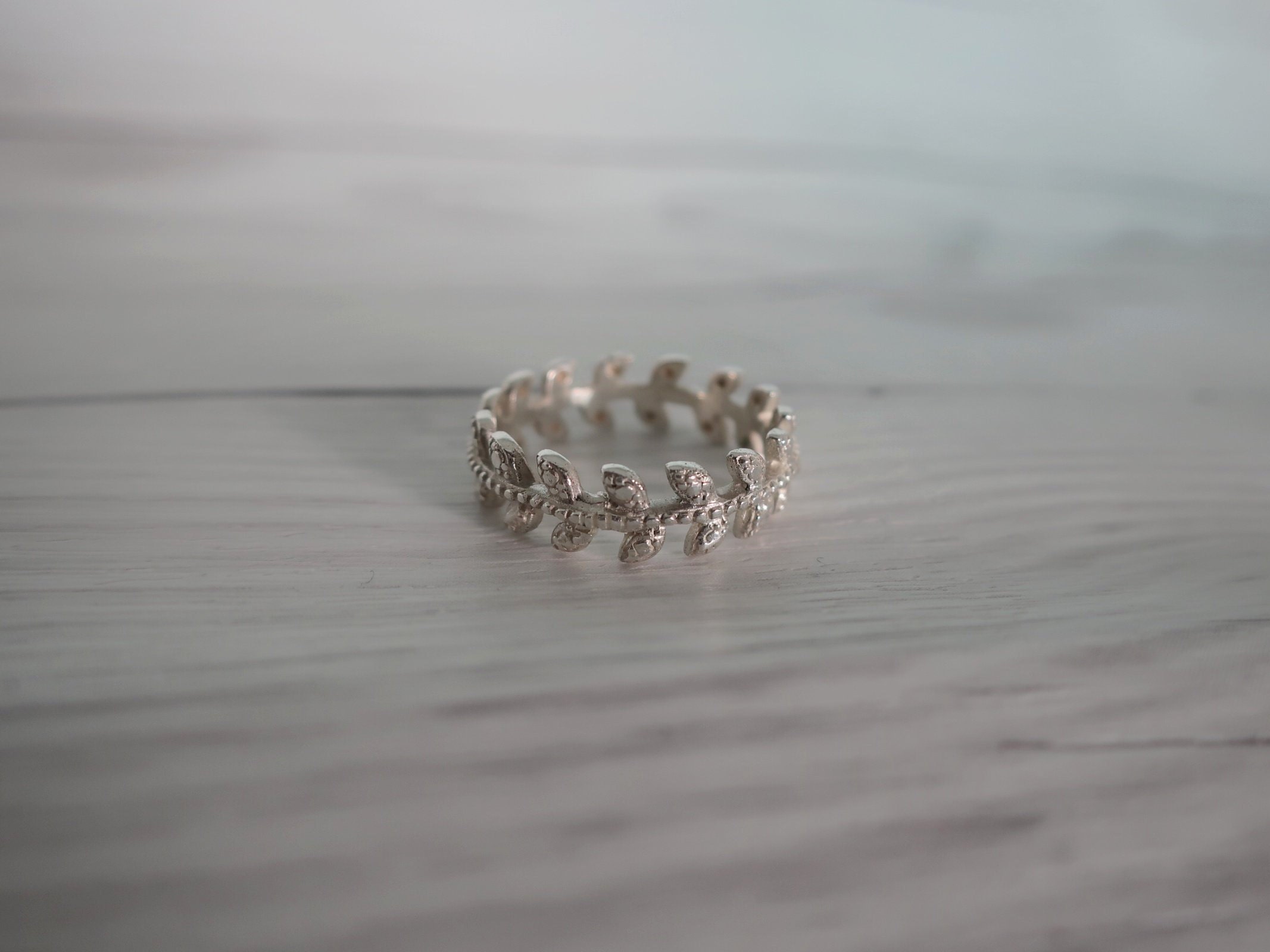 Sterling Silver Laurel Ring Sterling Silver Layering Ring | Etsy