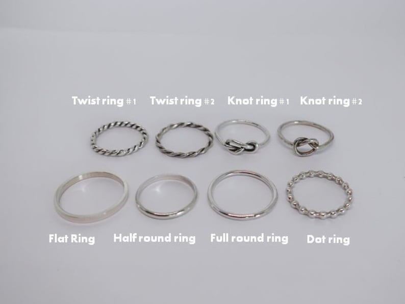 Sterling silver stacking ring set Minimalist rings Silver | Etsy