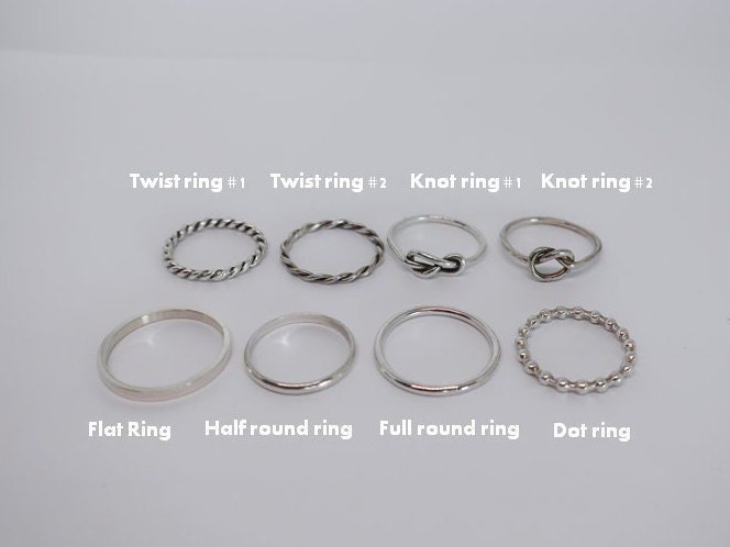 Sterling silver stacking ring set Minimalist rings Silver | Etsy
