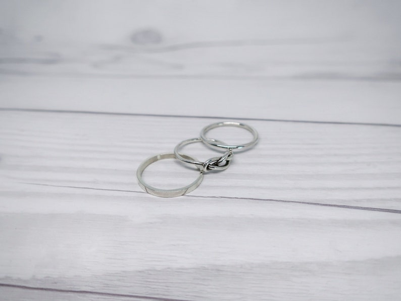 Sterling silver stacking ring set Minimalist rings Silver | Etsy