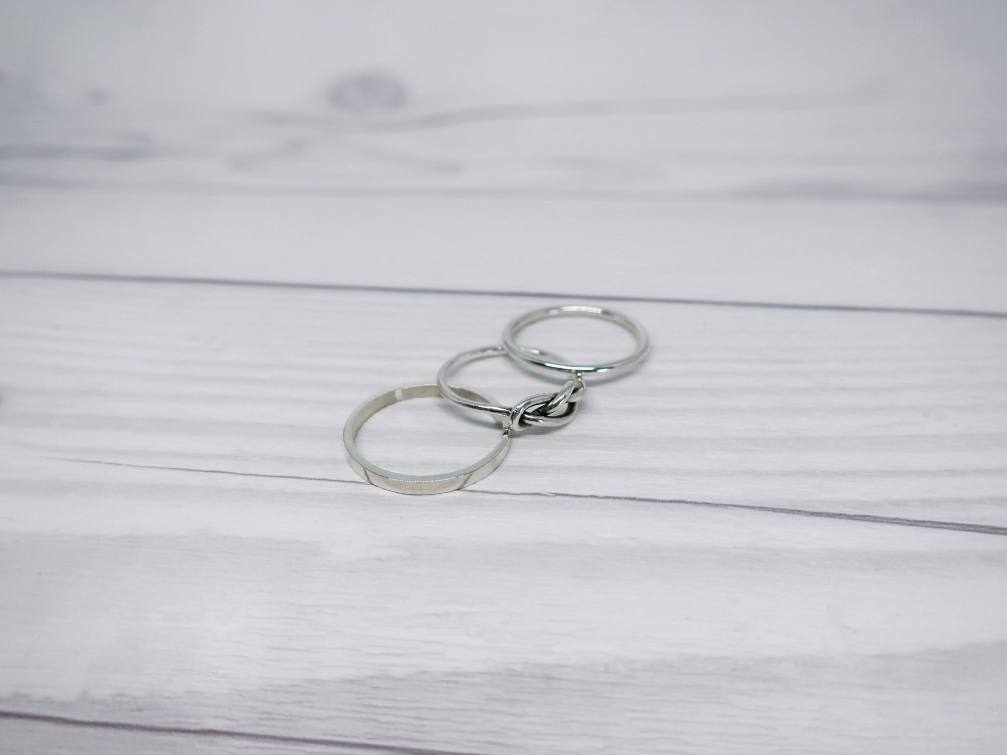 Sterling silver stacking ring set Minimalist rings Silver | Etsy