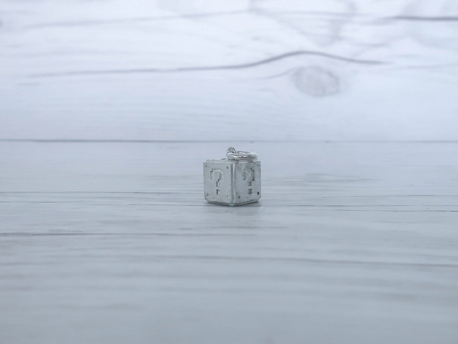 Sterling Silver Mystery Box Pendant Necklace Question Block - Etsy