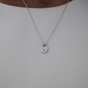 Sterling Silver Solid Lock Necklace Silver Lock Pendant Sterling Silver ...