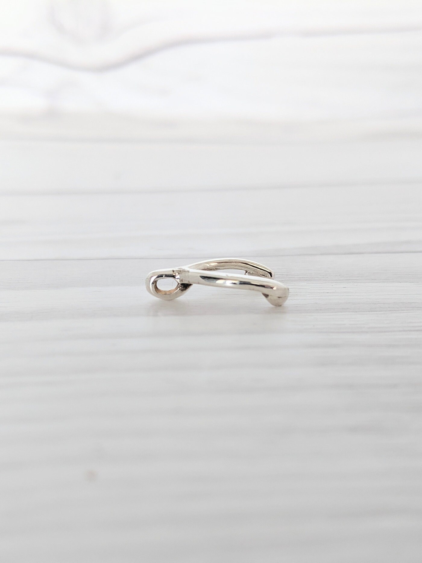 Sterling silver wishbone necklace Wishbone pendant | Etsy