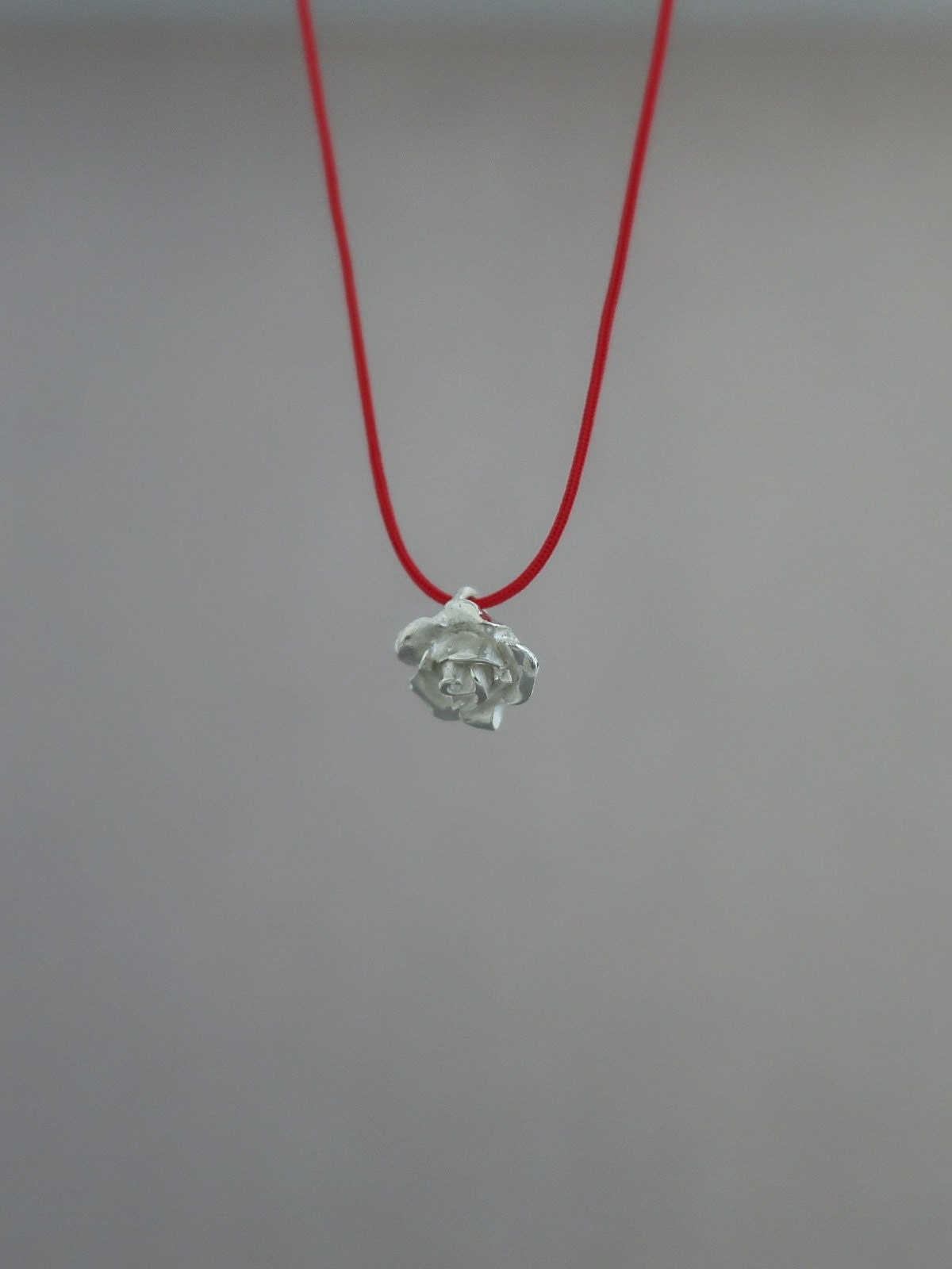 Sterling Silver Rose Necklace Small Rose Necklace Mini - Etsy