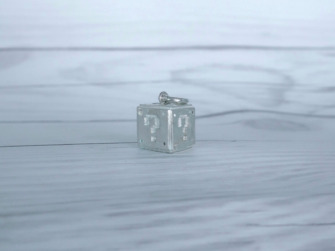 Sterling Silver Mystery Box Pendant Necklace - Question Block Pendant ...