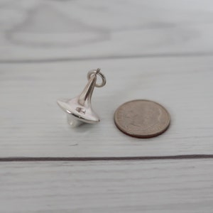 Sterling Silver Solid Spinning Top Necklace Silver Inception Totem ...
