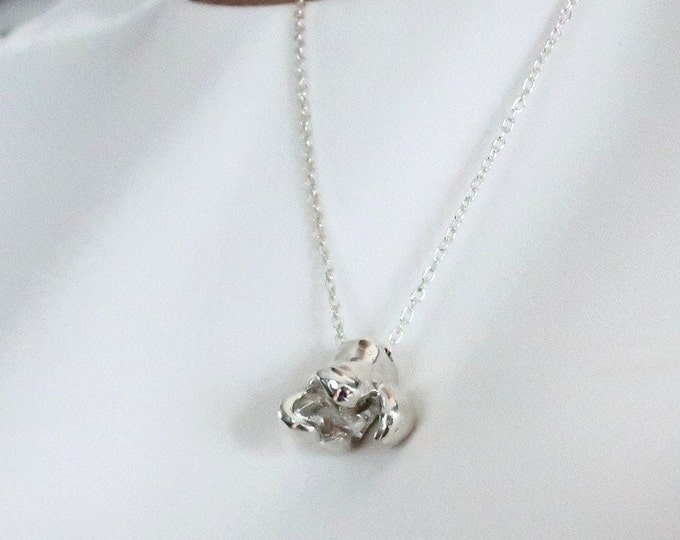 Sterling Silver Popcorn Necklace - Popcorn Necklace - Popcorn Pendant ...