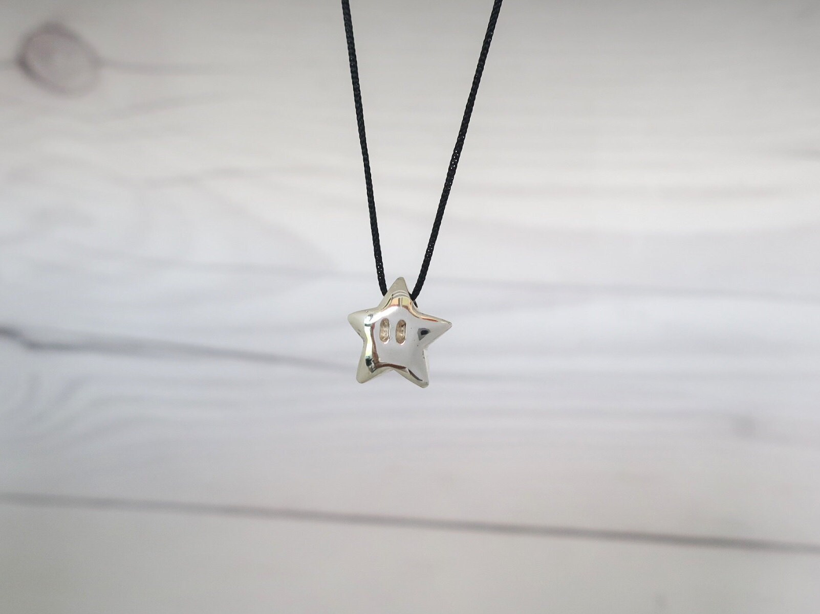 Sterling silver Mario star pendant necklace Star pendant | Etsy