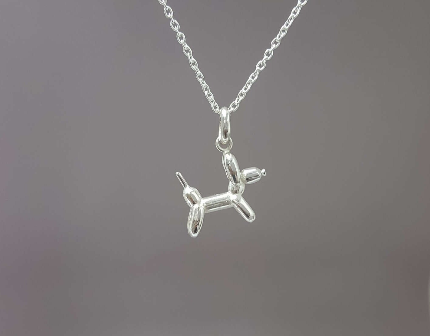 Sterling silver dog pendant Mini dog necklace Silver dog | Etsy