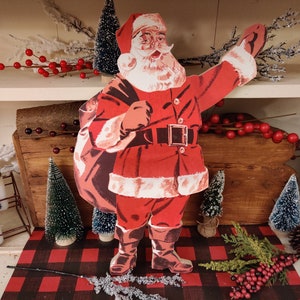 Retro Santa Claus Waving Wood Cutout - Etsy