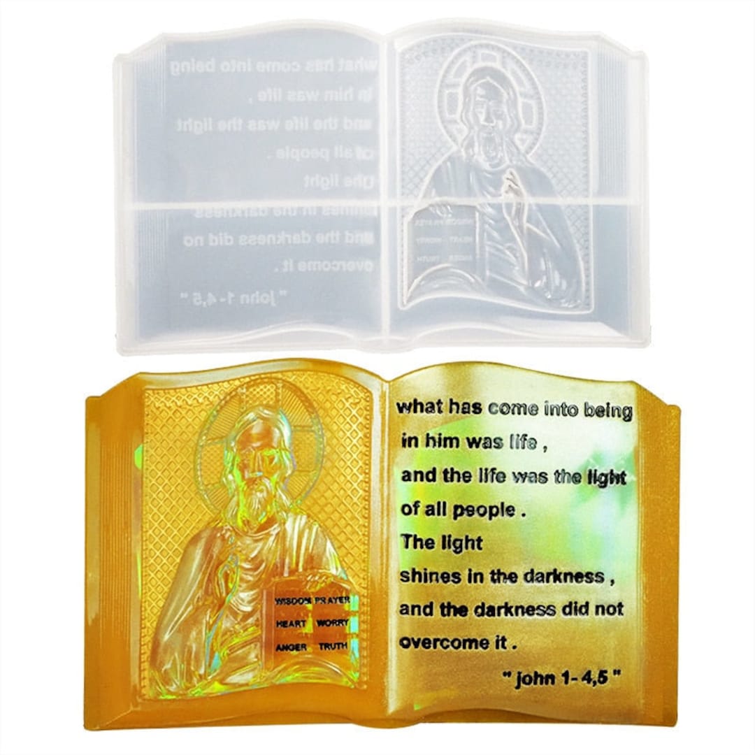Open Bible Silicone Resin Mold John 1-4, 5, Unique Mold - Etsy