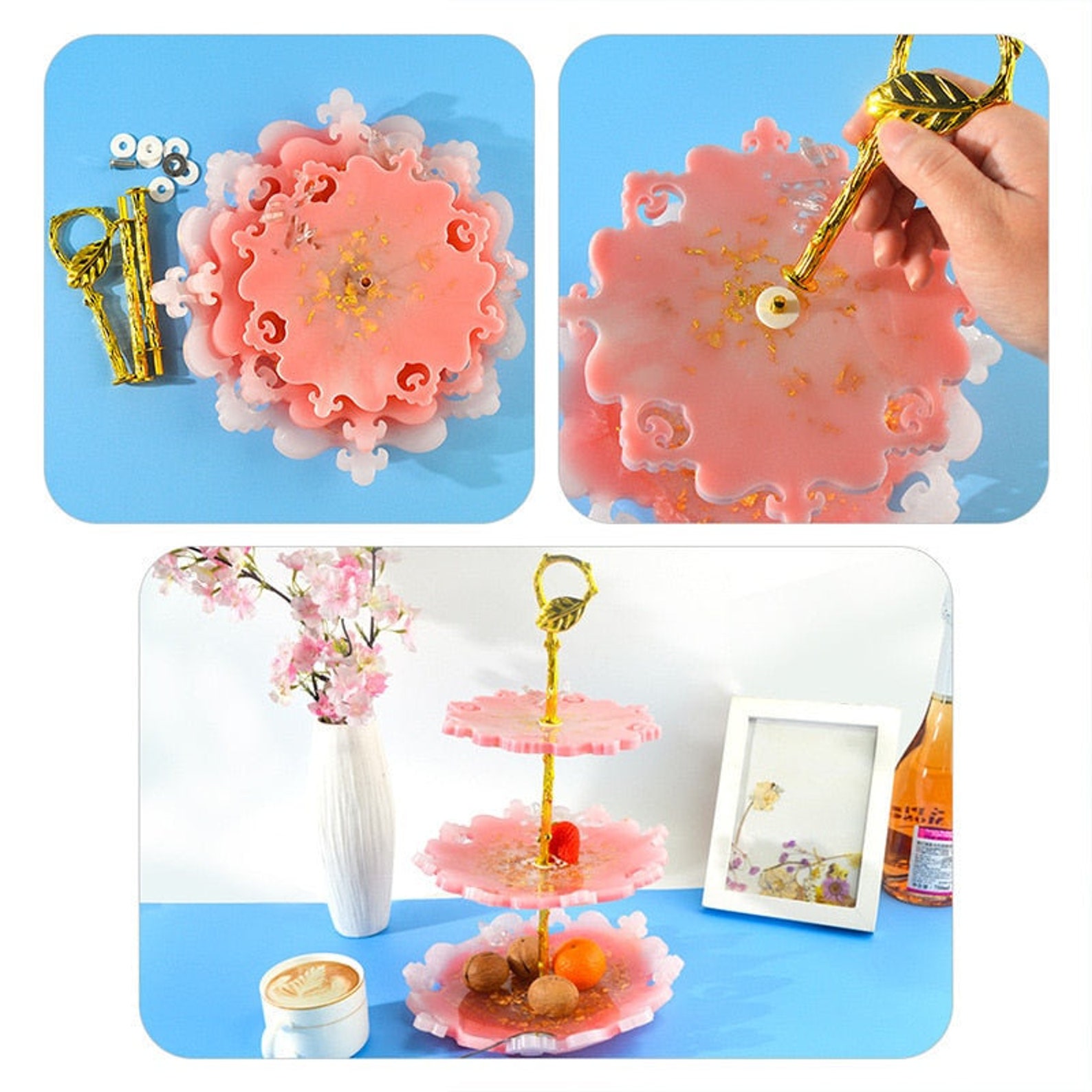 Detailed Three Tier Resin Cake Stand Tray Mold - Etsy