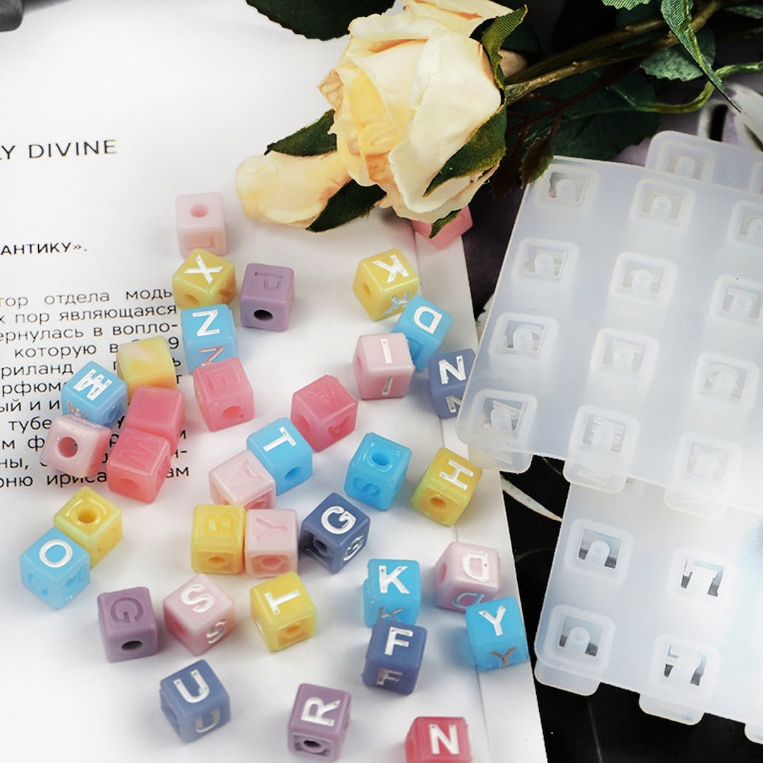Resin Square Letter Bead Alphabet Silicone Mold - Etsy