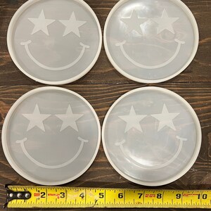 Star Struck Eyes Smiley Face Silicone Resin Coaster Mold Set - Etsy