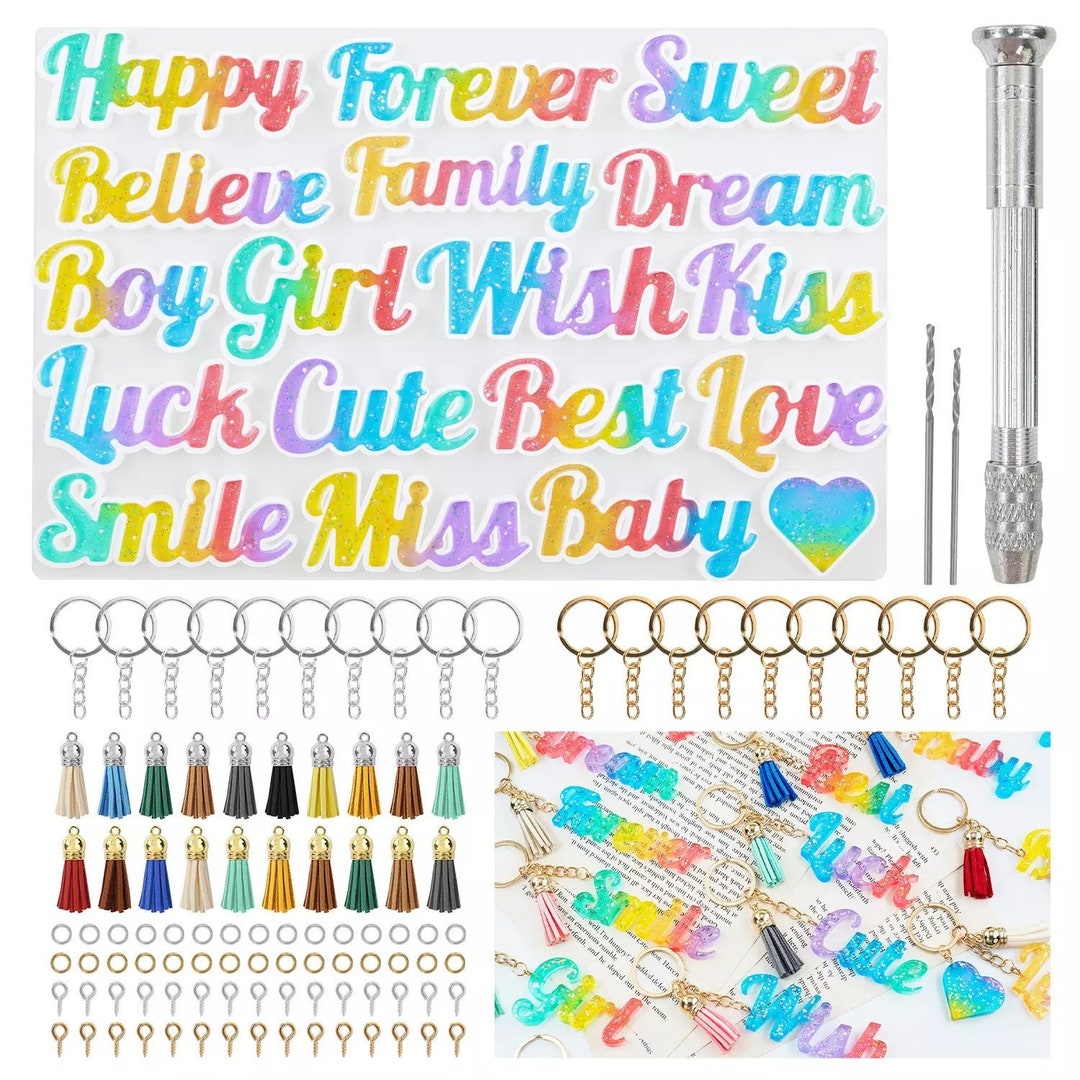 Resin Keychain Words Silicone Mold Kit - Etsy