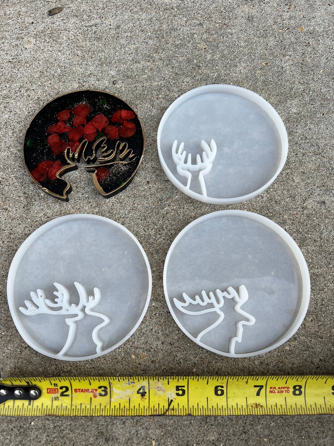 Reindeer Moose Silicone Round Resin Coaster Mold Set - Etsy