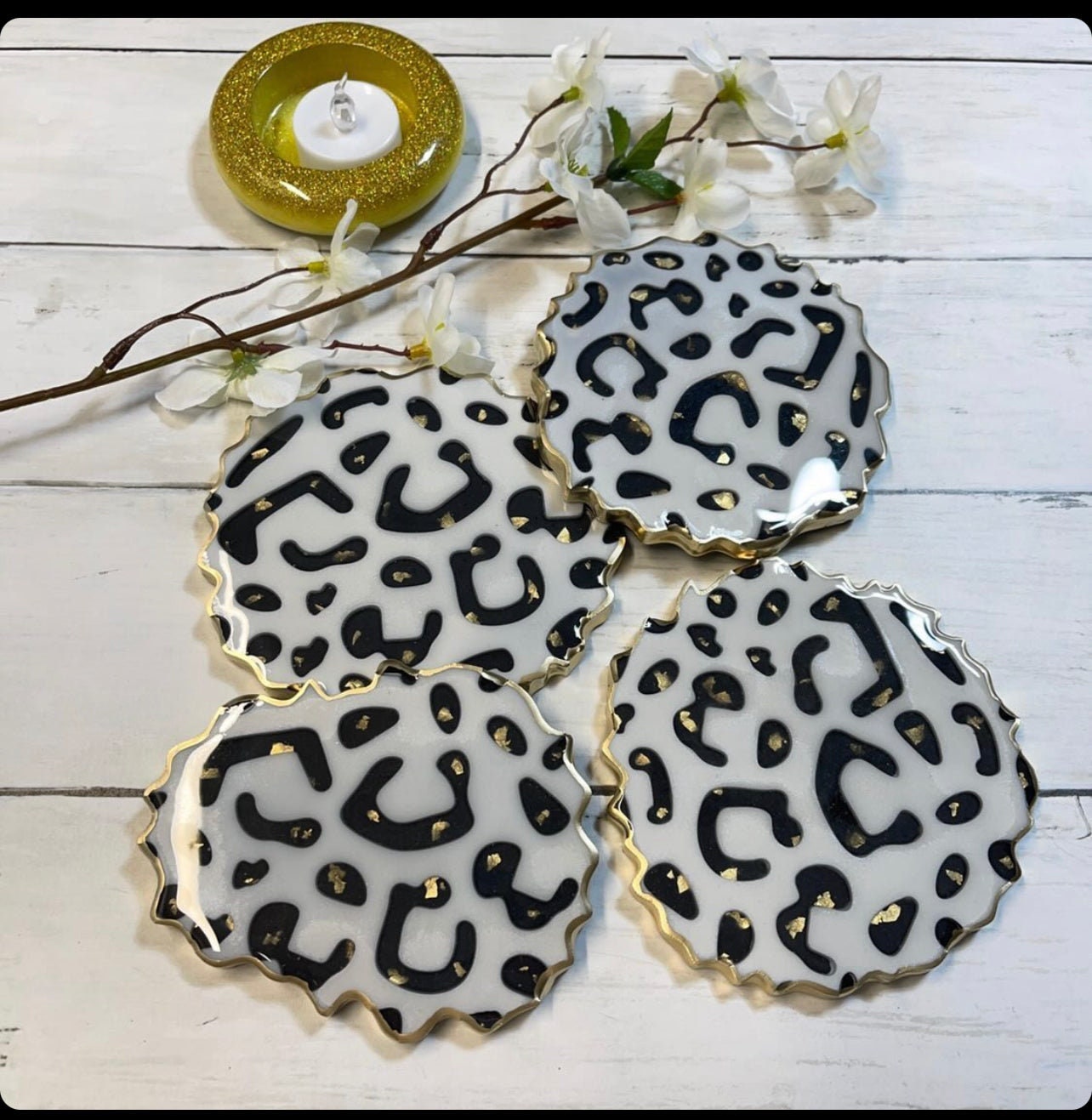 Leopard Print 3D Resin Coaster Mold Set With Holder - Etsy