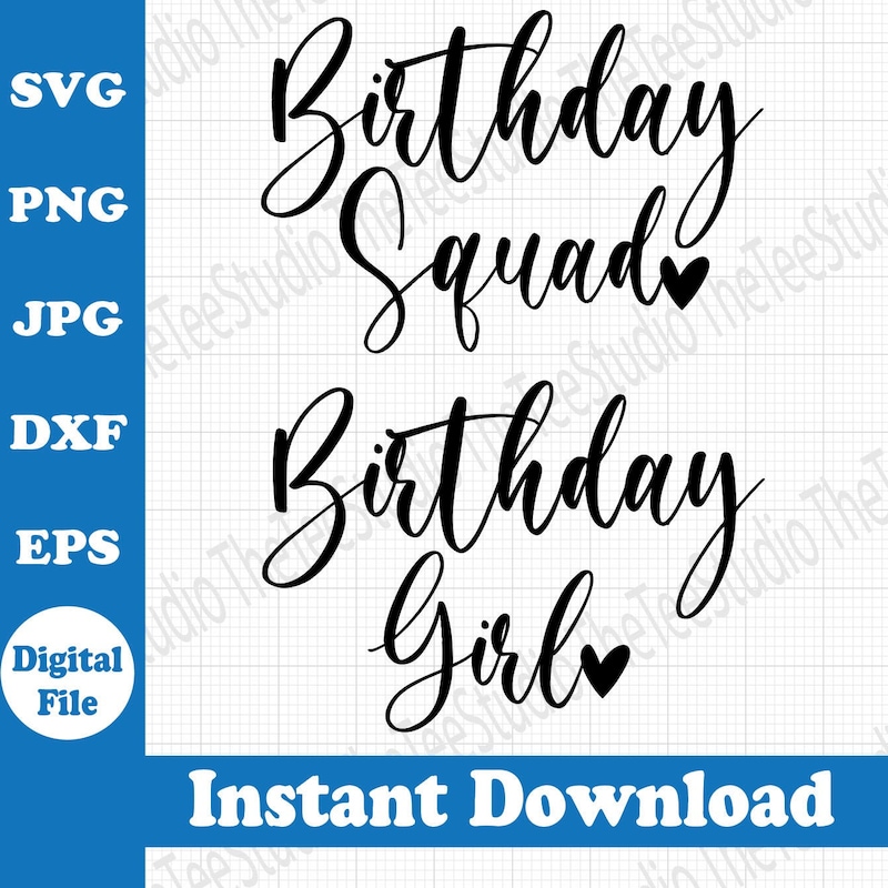 Birthday Squad Heart Svg - Etsy