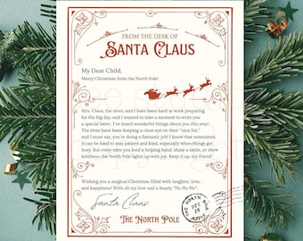 Editable Letter From Santa Claus North Pole Download Printable Template ...