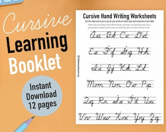 Printable Cursive Worksheets9 Pages letters and Words for Middle School ...
