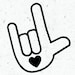 ASL I Love You Heart - Gesture Love - Digital Cut File - Heart Inlay ...