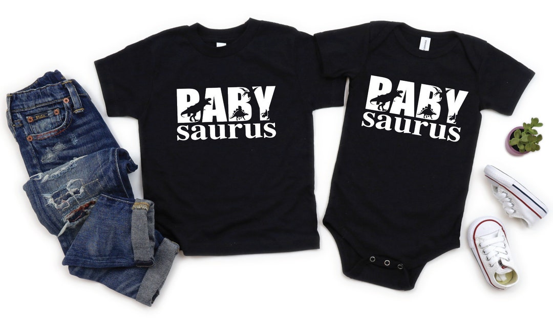 Babysaurus Dino Outline Dinosaur Family Shirts - Shirts Matching Mama ...