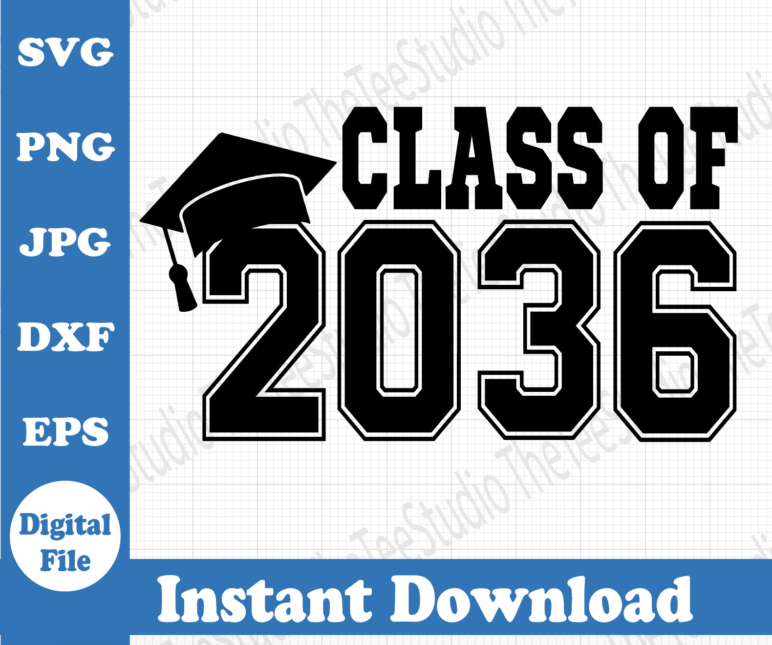 Class of 2036 SVG: Graduation Cap, Grow With Me Design (digital ...