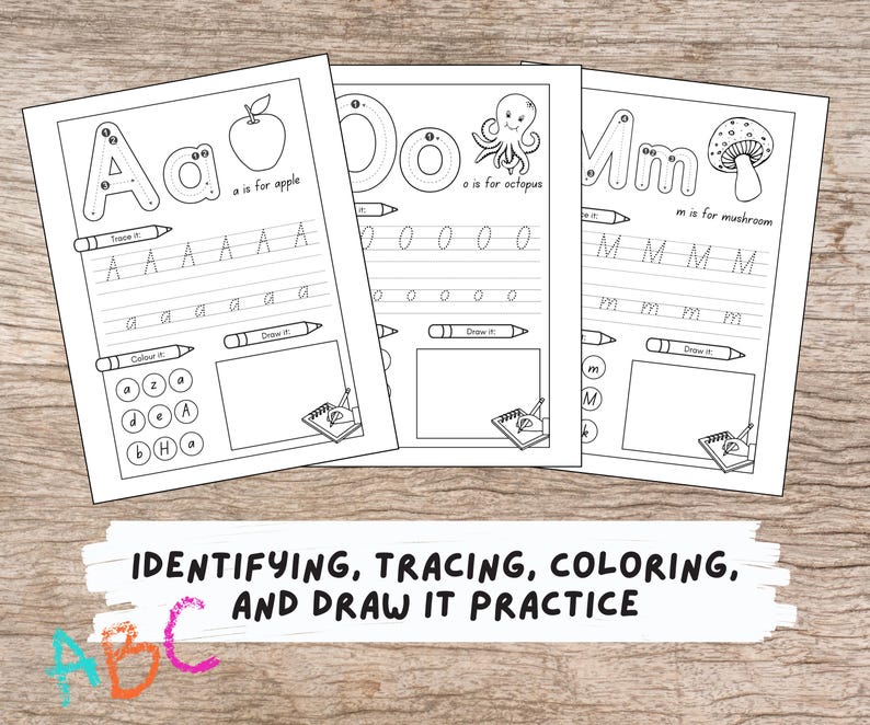 ABC Alphabet Worksheets: Letter Tracing, Writing & Coloring (PDF ...