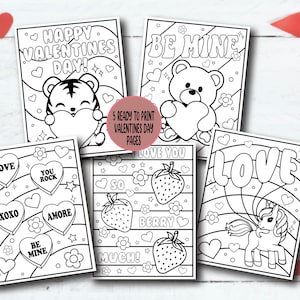 Valentines Day Coloring Pages Instant Download, Ready to Print ...