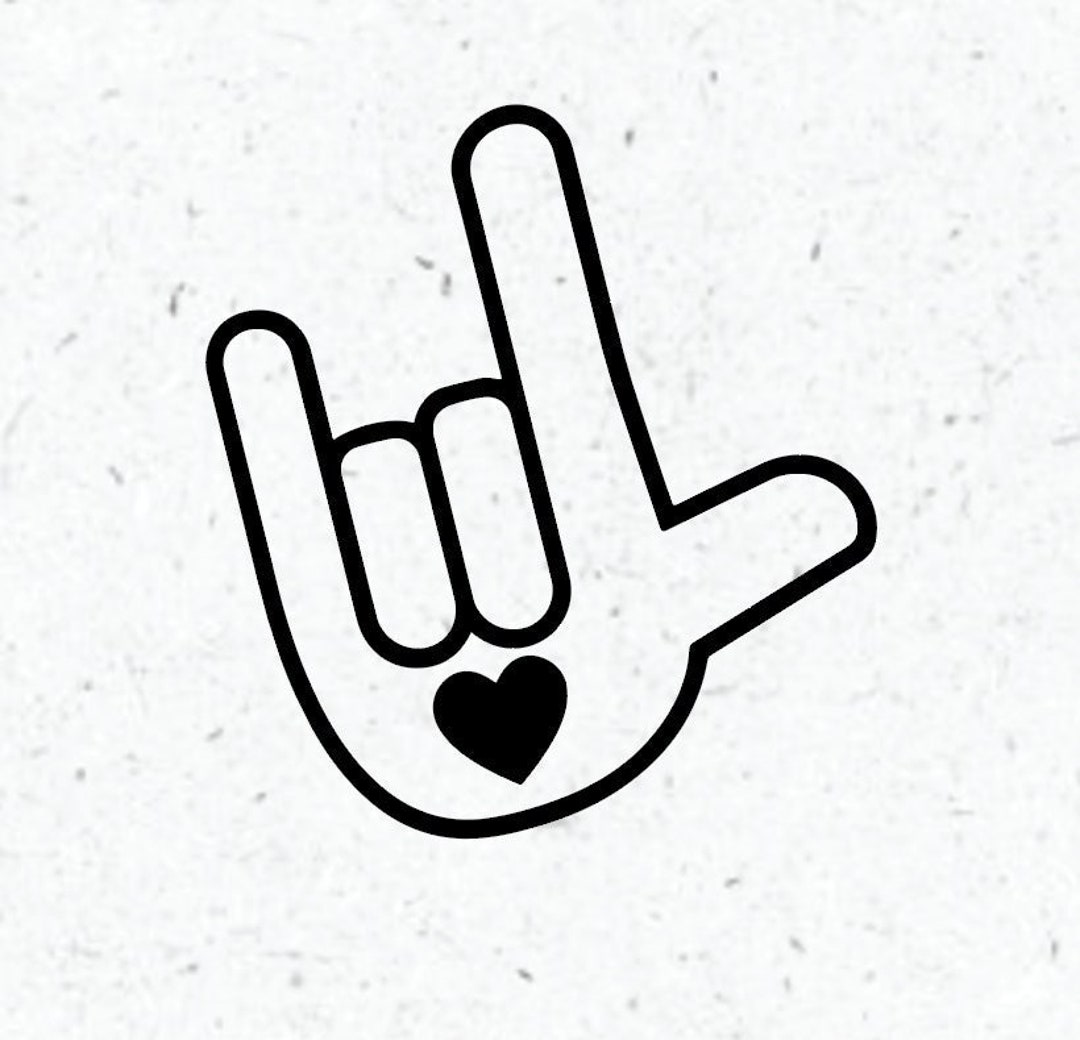 ASL I Love You Heart - Gesture Love - Digital Cut File - Heart Inlay ...